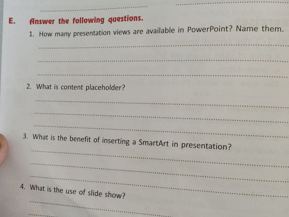 1. How many presentation views are available | StudyX