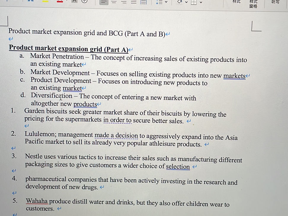 Product market expansion grid and BCG (Part | StudyX