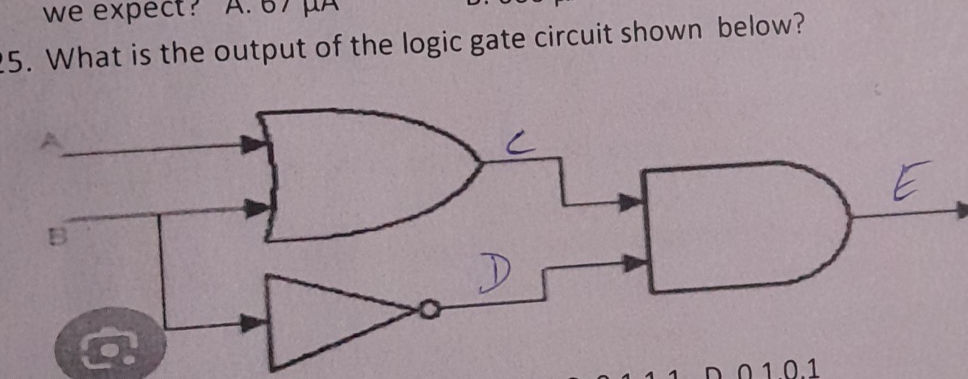 25. What is the output of the logic gate | StudyX