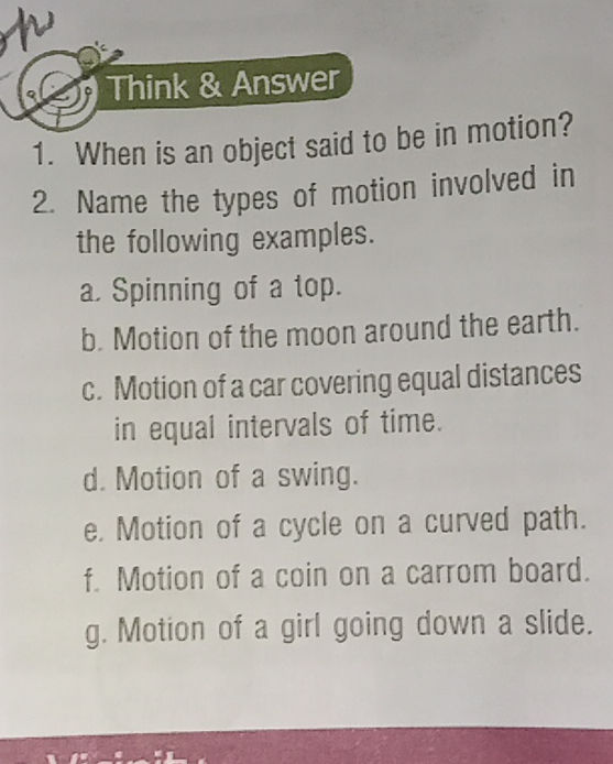 1. When is an object said to be in motion? | StudyX