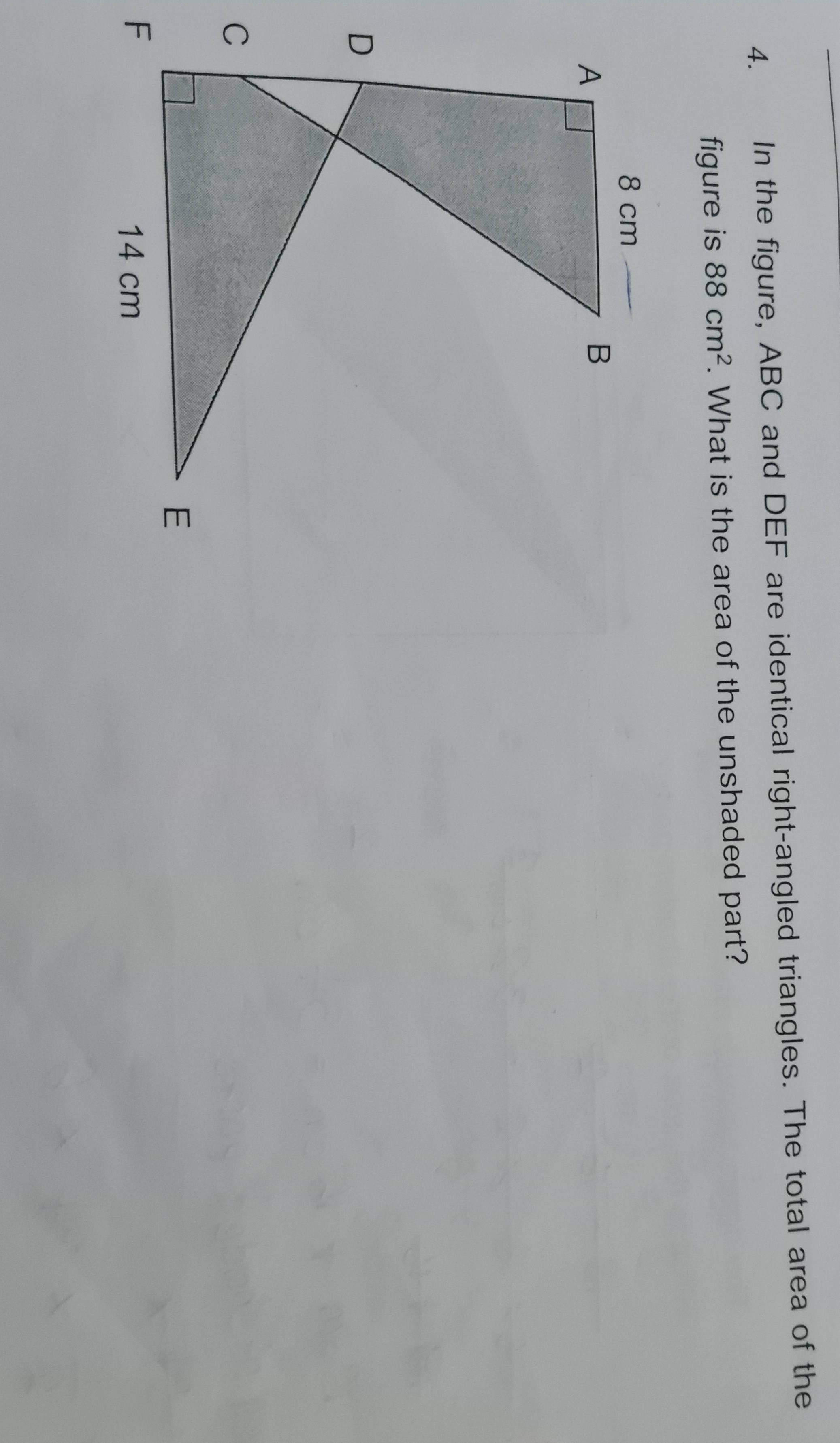 4. In the figure, ABC and DEF are identical | StudyX