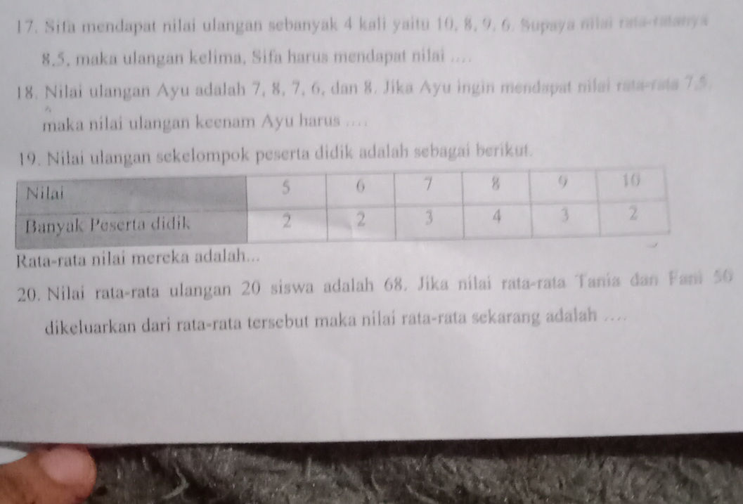 17. Sifa mendapat nilai ulangan sebanyak 4 | StudyX