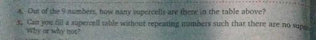 4. Out of the 9 numbers, how many supercells | StudyX