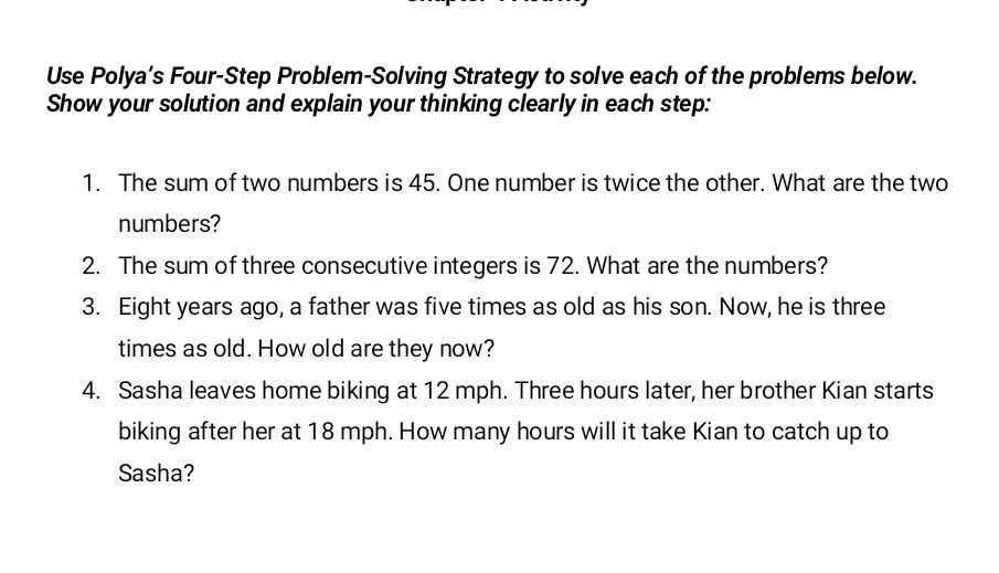 1. The sum of two numbers is 45. One number | StudyX