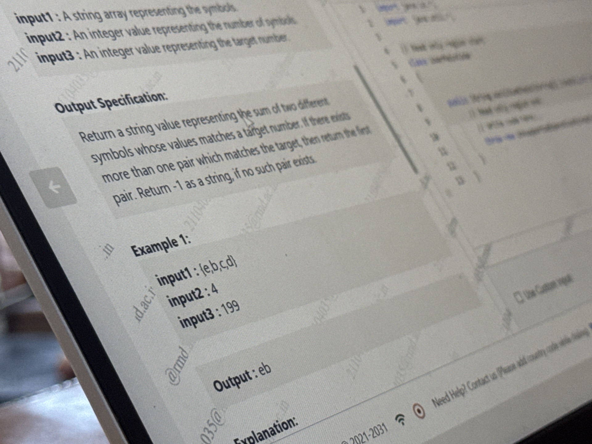 input1: A string array representing the | StudyX