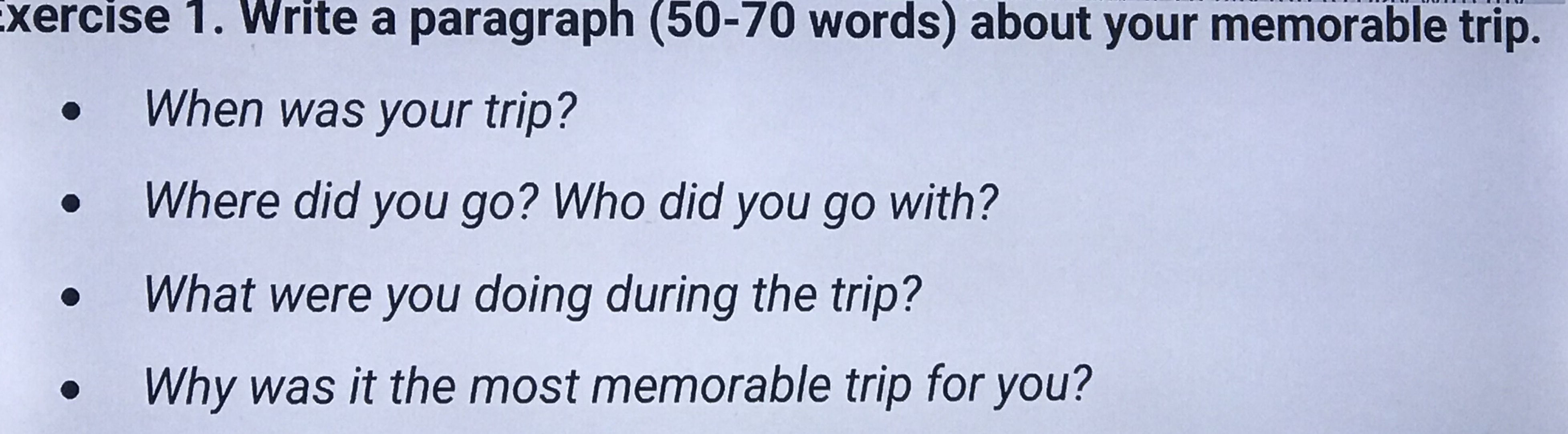 Exercise 1. Write a paragraph (50-70 words) | StudyX