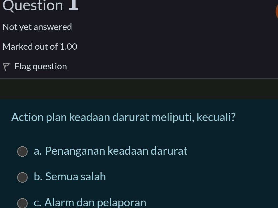 Action plan keadaan darurat meliputi, | StudyX
