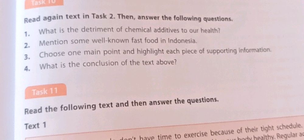 Read again text in Task 2. Then, answer the | StudyX