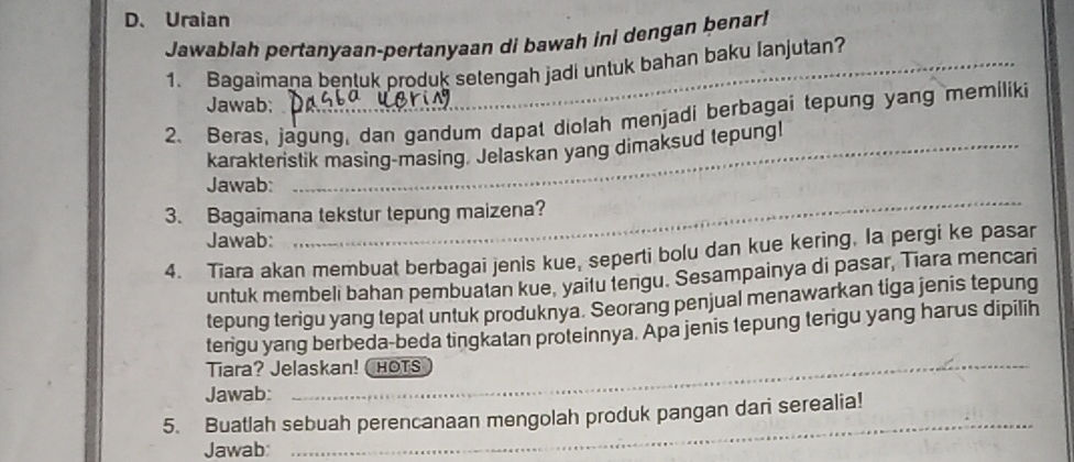 1. Bagaimana bentuk produk setengah jadi | StudyX