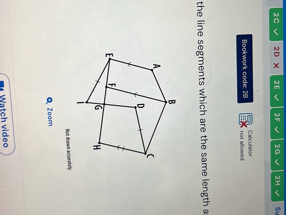 Which of the line segments are the same | StudyX