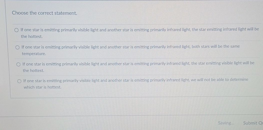 Choose the correct statement. If one star | StudyX