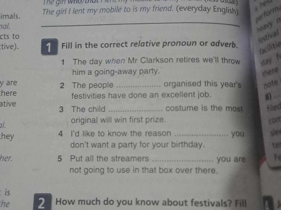 1 Fill in the correct relative pronoun or | StudyX