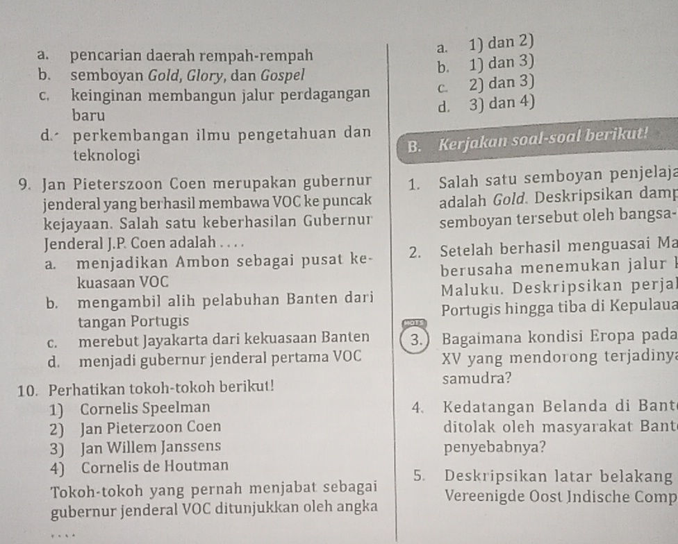 9. Jan Pieterszoon Coen merupakan gubernur | StudyX