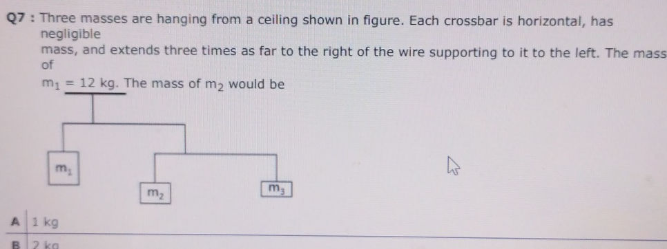 Q7: Three masses are hanging from a ceiling | StudyX