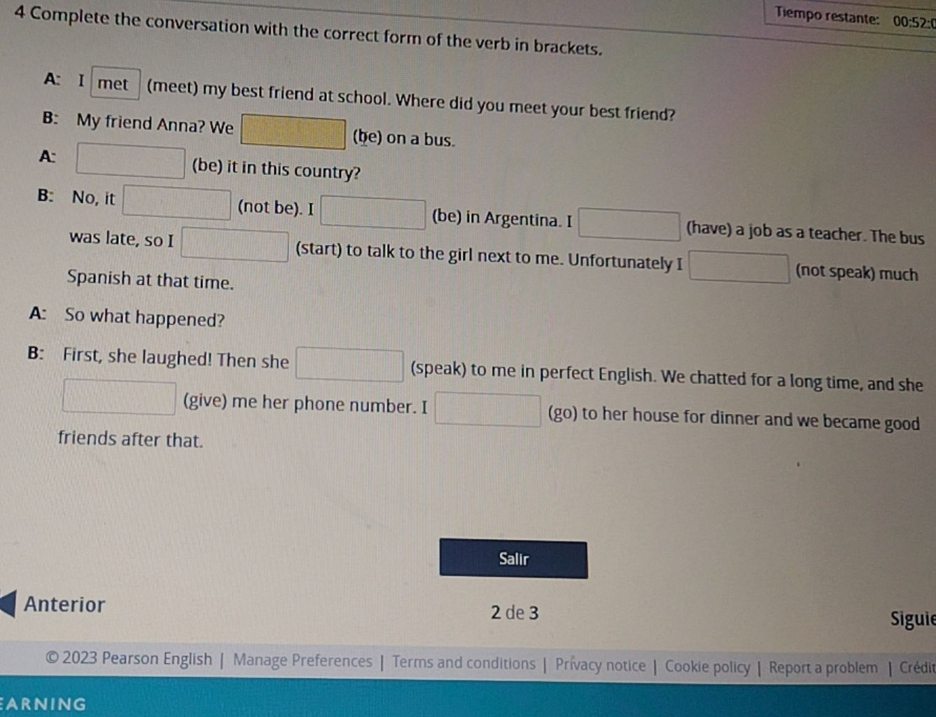 4 Complete the conversation with the correct | StudyX