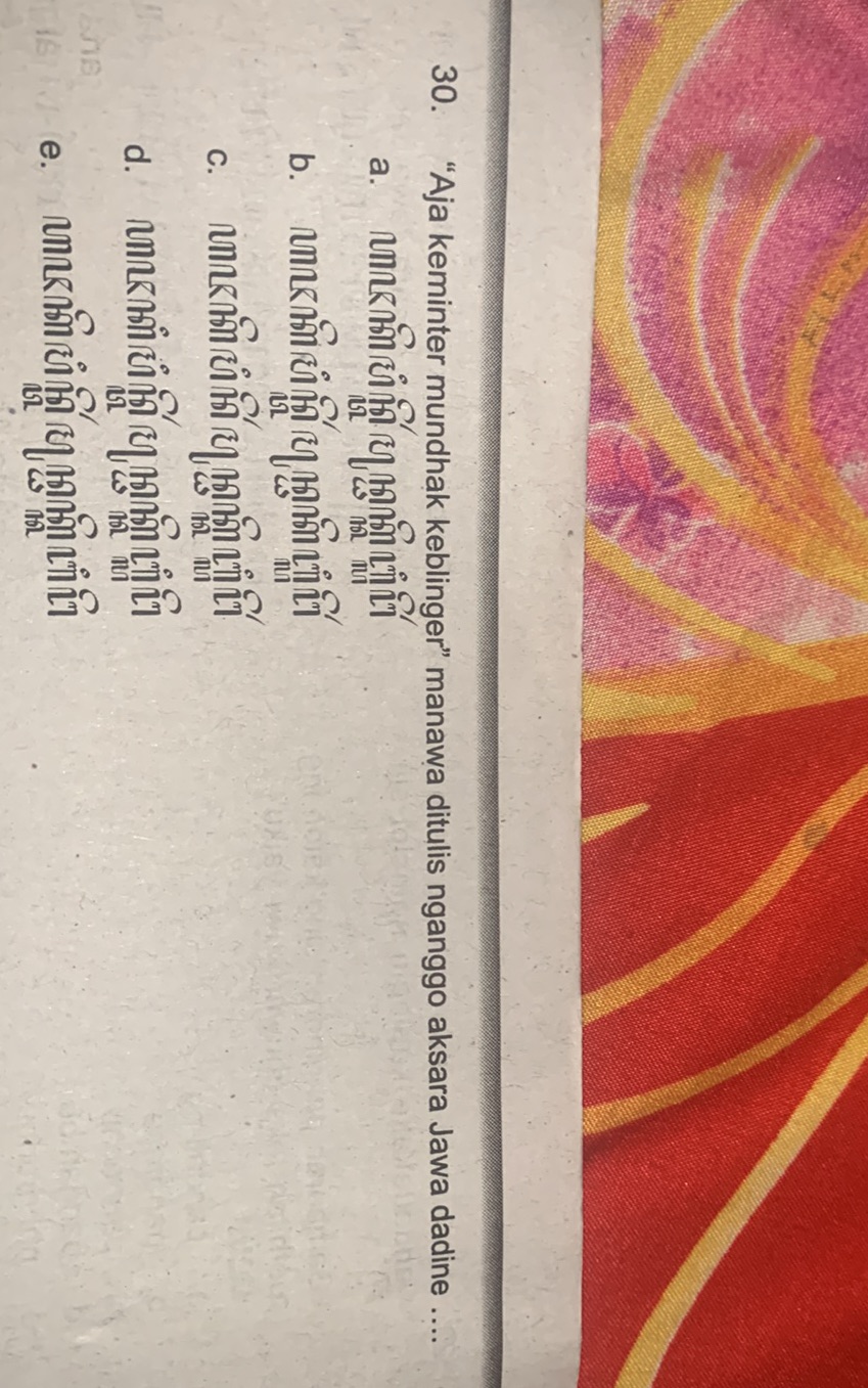 30. "Aja keminter mundhak keblinger" manawa | StudyX