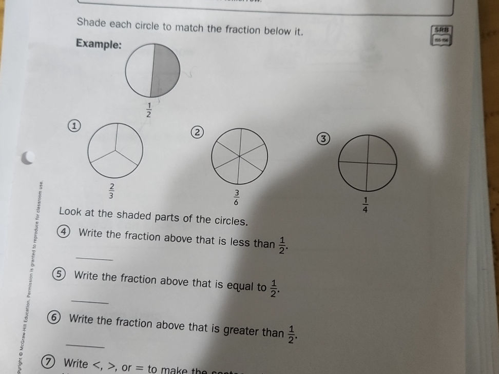 Shade each circle to match the fraction | StudyX