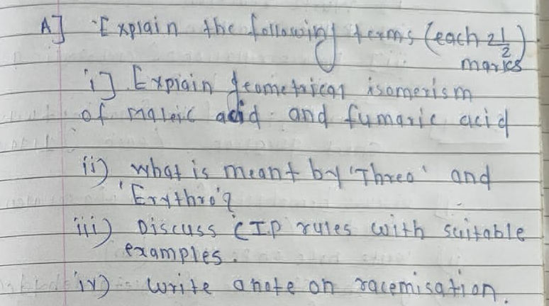 A] Explain the following terms (each 2 1/2 | StudyX