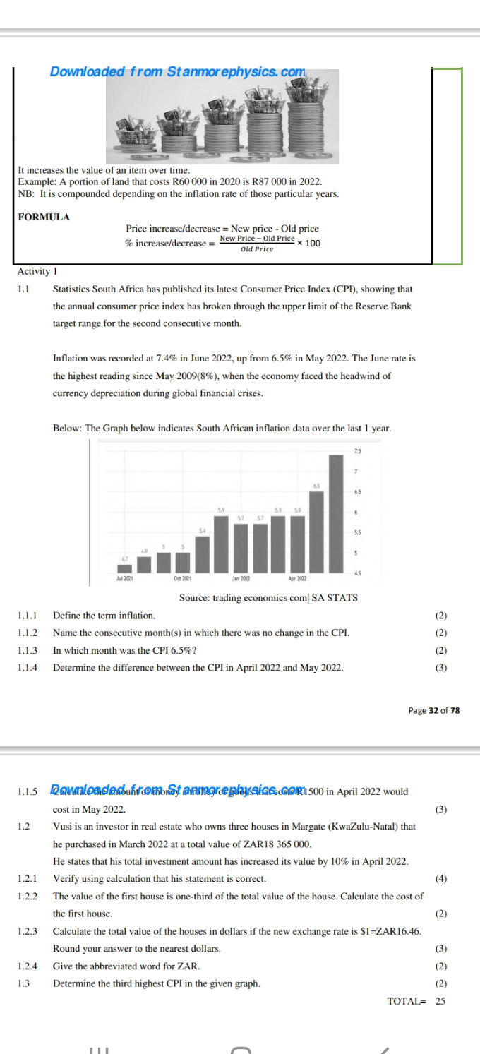 FORMULA Price increase/decrease = New price | StudyX
