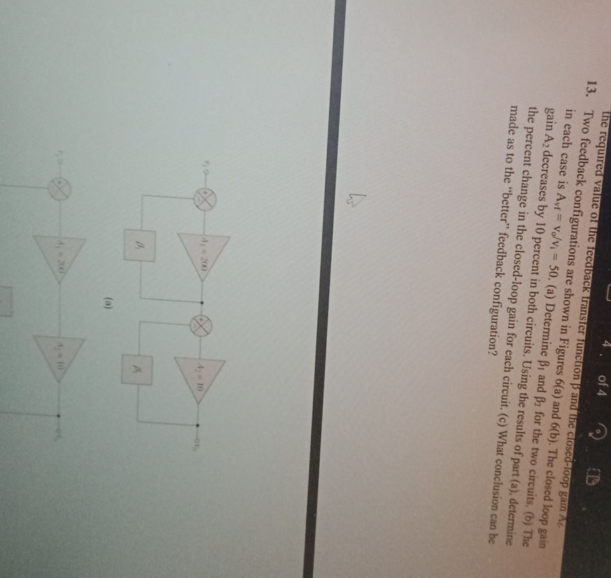 13. Two feedback configurations are shown in | StudyX