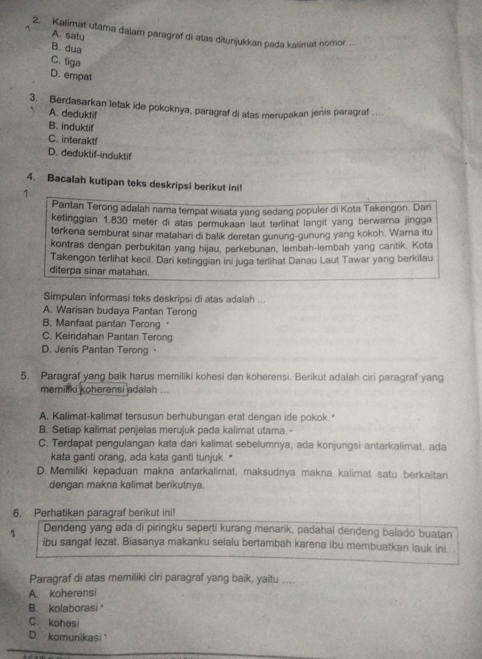 2. Kalimat utama dalam paragraf di atas | StudyX