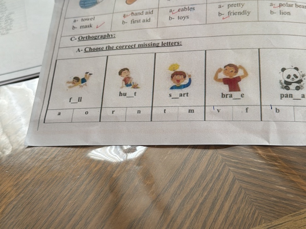 C- Orthography: A- Choose the correct | StudyX