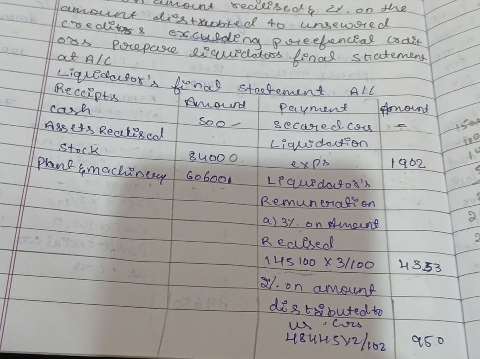 Liquidator's final statement. | Receipts | | StudyX