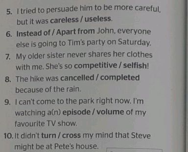 5. I tried to persuade him to be more | StudyX