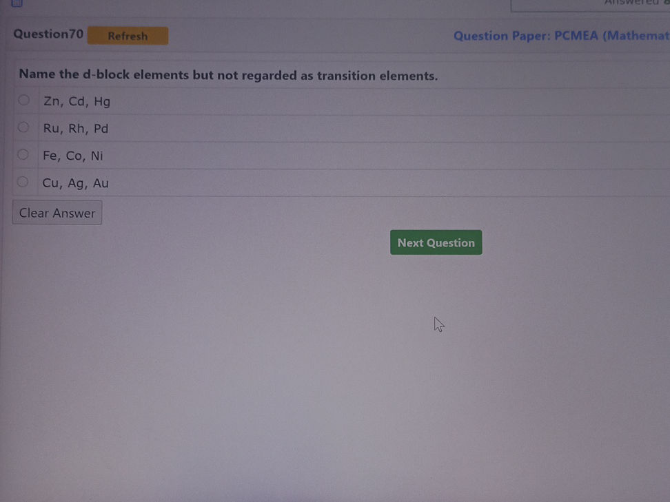 Name the d-block elements but not regarded | StudyX