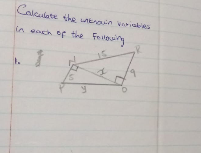 Calculate the unknown variables in each of | StudyX