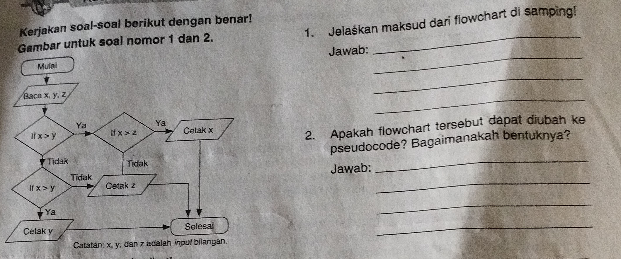 1. Jelaskan maksud dari flowchart di | StudyX