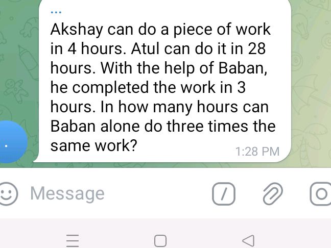Akshay can do a piece of work in 4 hours. | StudyX