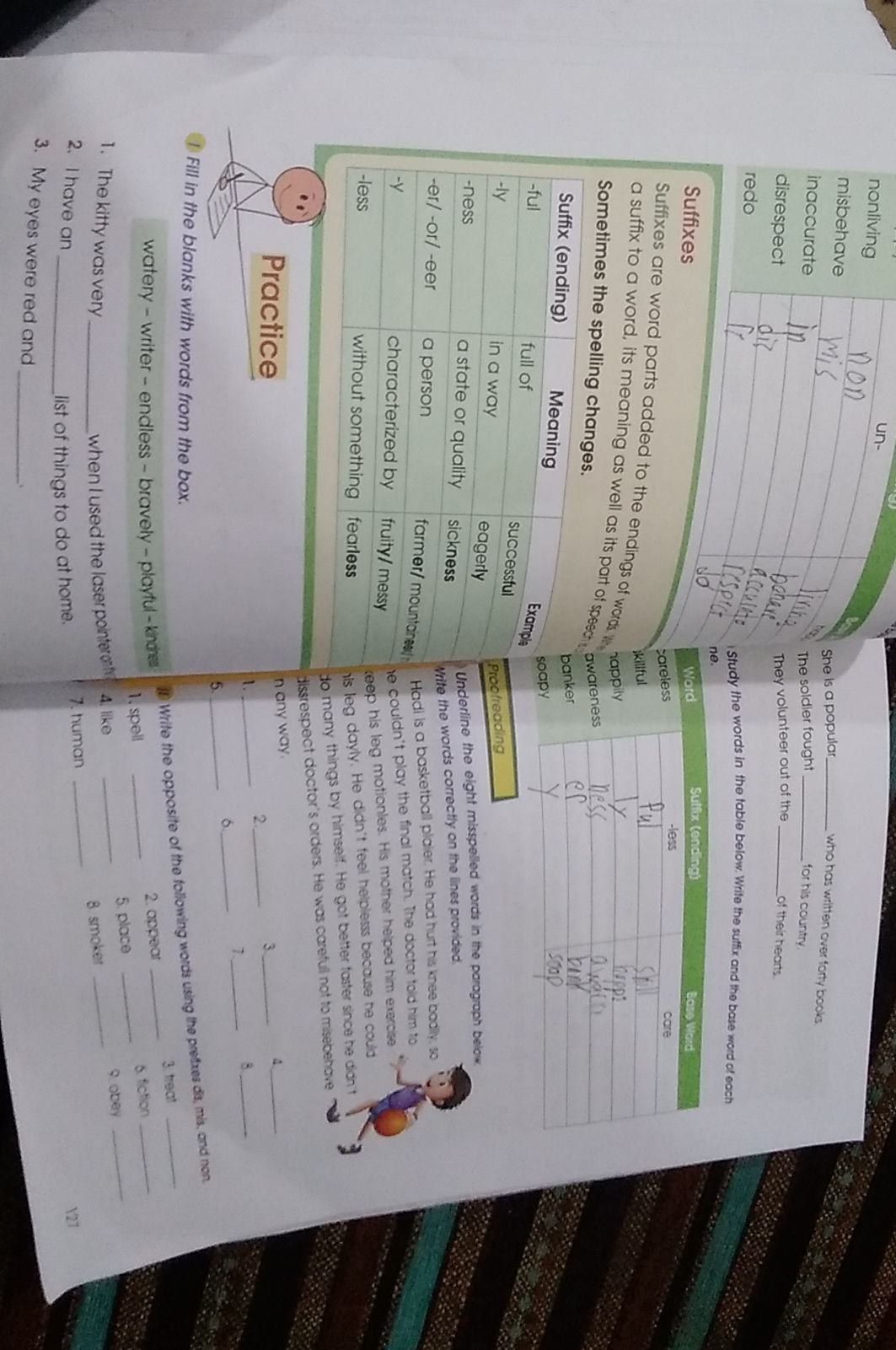 Study the words in the table below. Write | StudyX
