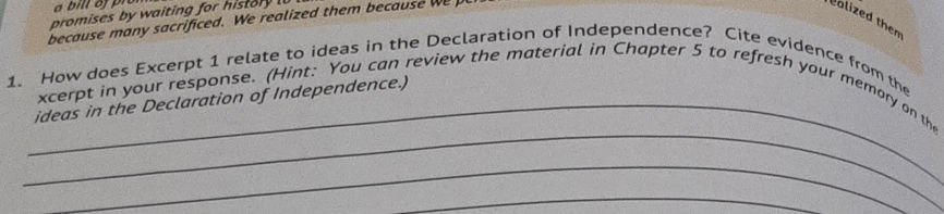 1. How does Excerpt 1 relate to ideas in the | StudyX