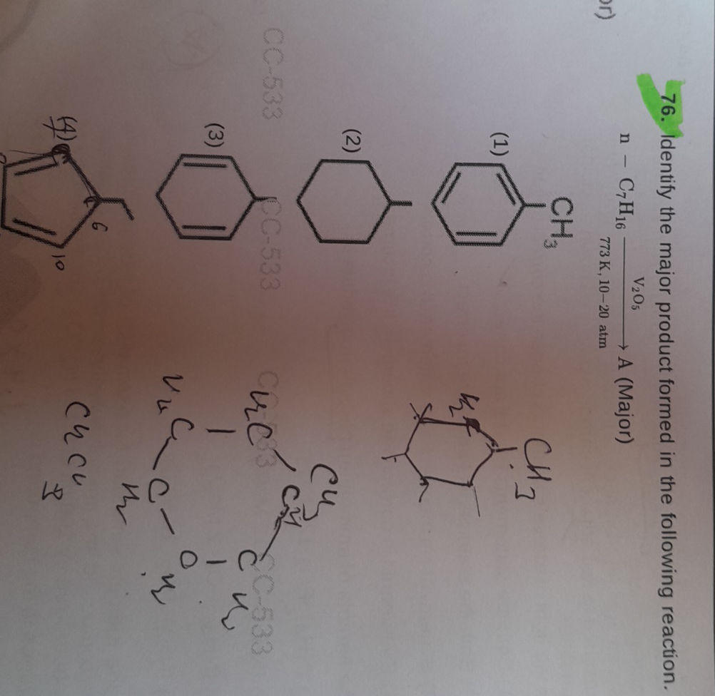76. Identify the major product formed in the | StudyX
