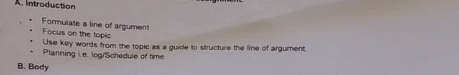 A. Introduction * Formulate a line of | StudyX