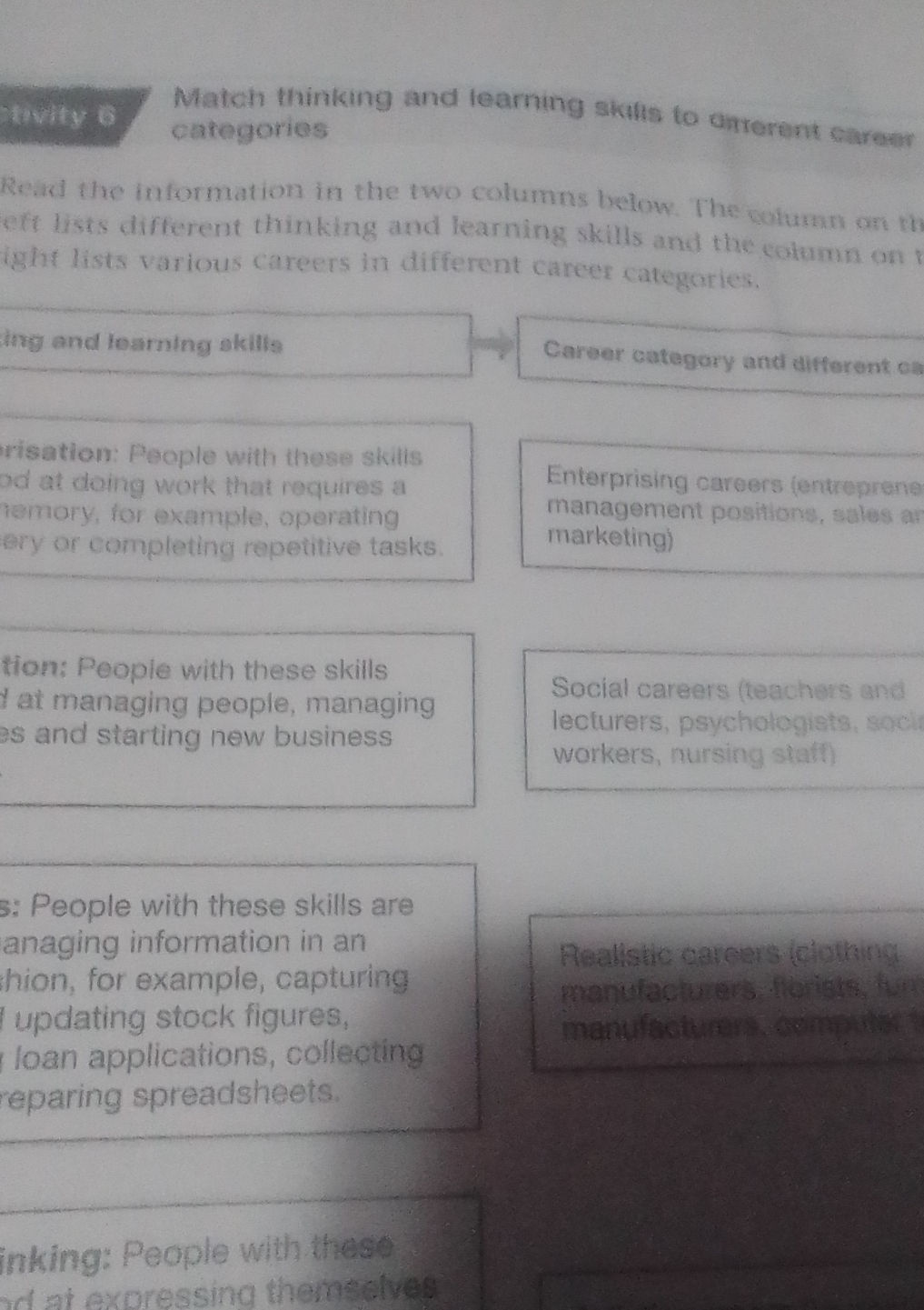 Match thinking and learning skills to | StudyX