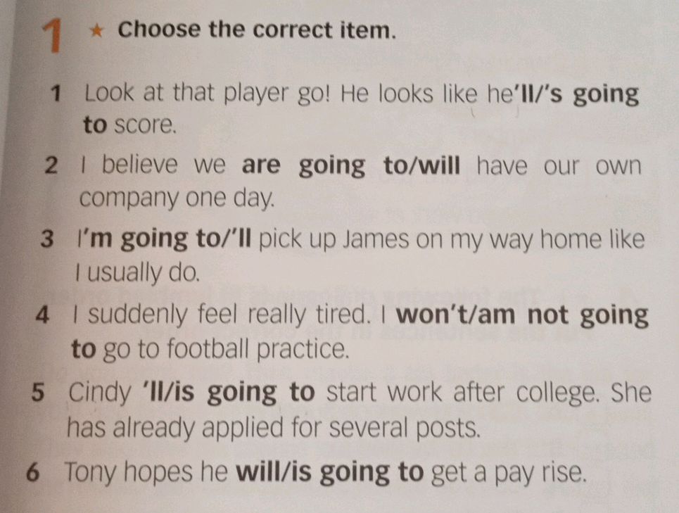 1 * Choose the correct item. 1 Look at that