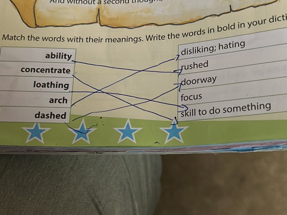 Match the words with their meanings. Write | StudyX