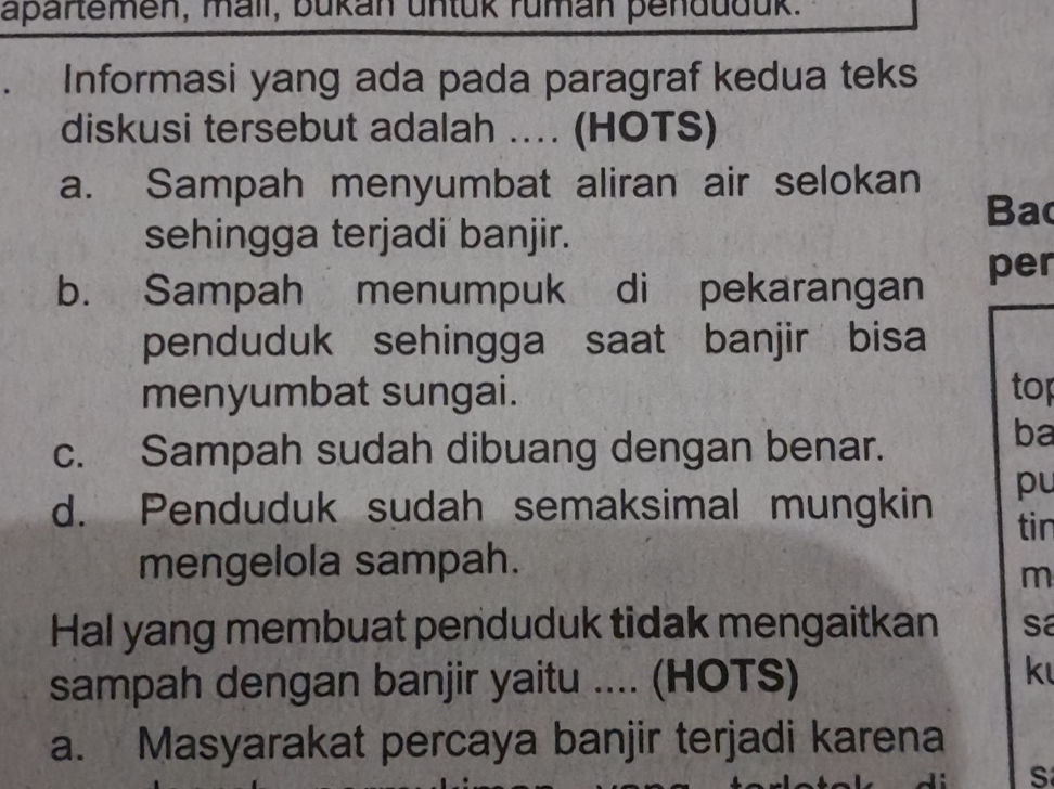 Informasi yang ada pada paragraf kedua teks | StudyX