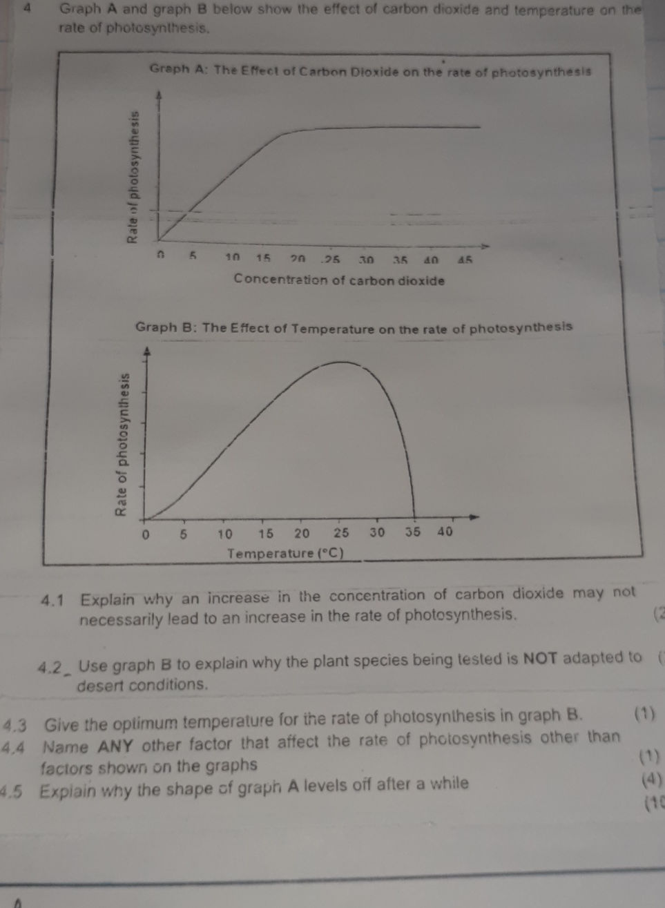 Graph A and graph B below show the effect of | StudyX