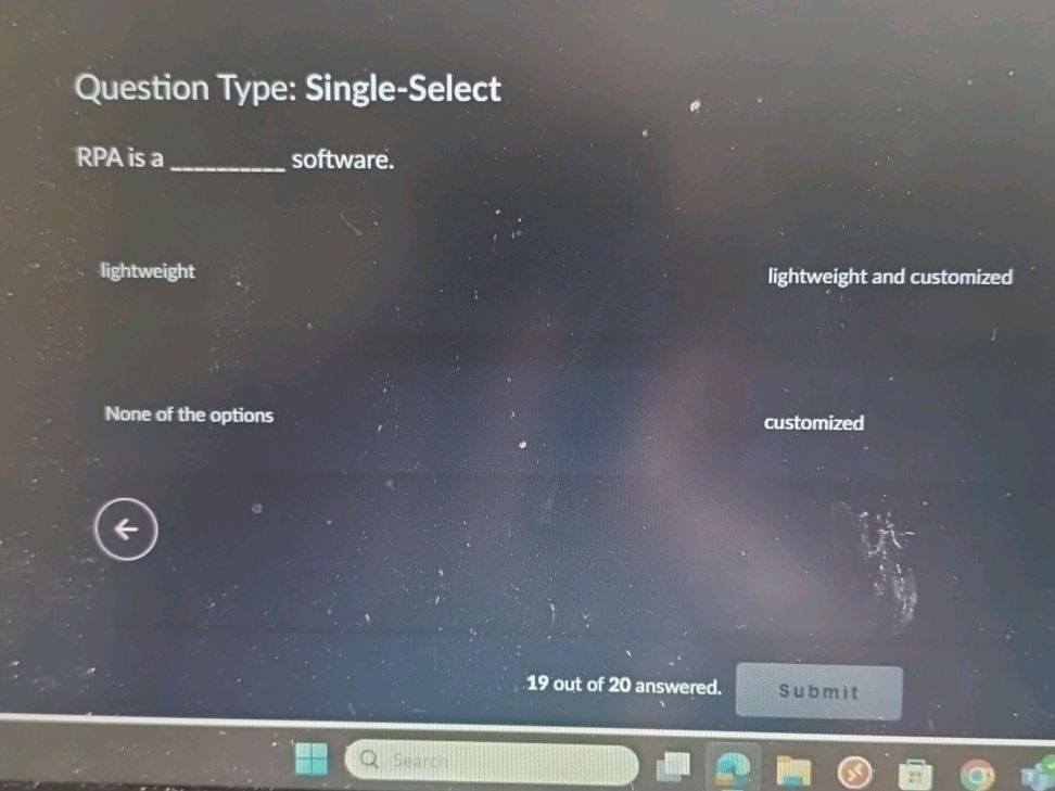 Question Type: Single-Select RPA is a | StudyX
