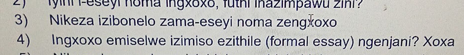 2) Tyini i-eseyi norma ingxoxo, futhi | StudyX