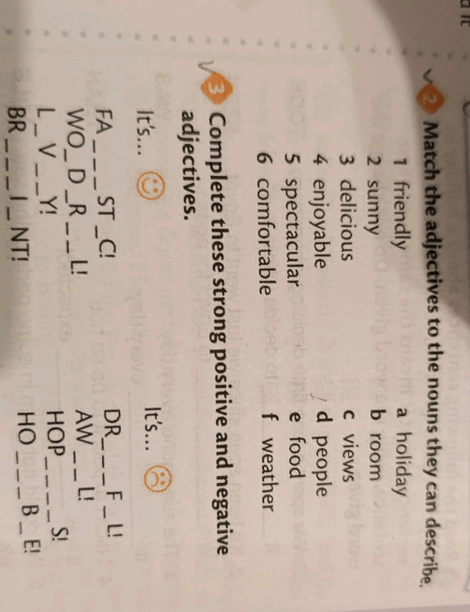 2 Match the adjectives to the nouns they can | StudyX