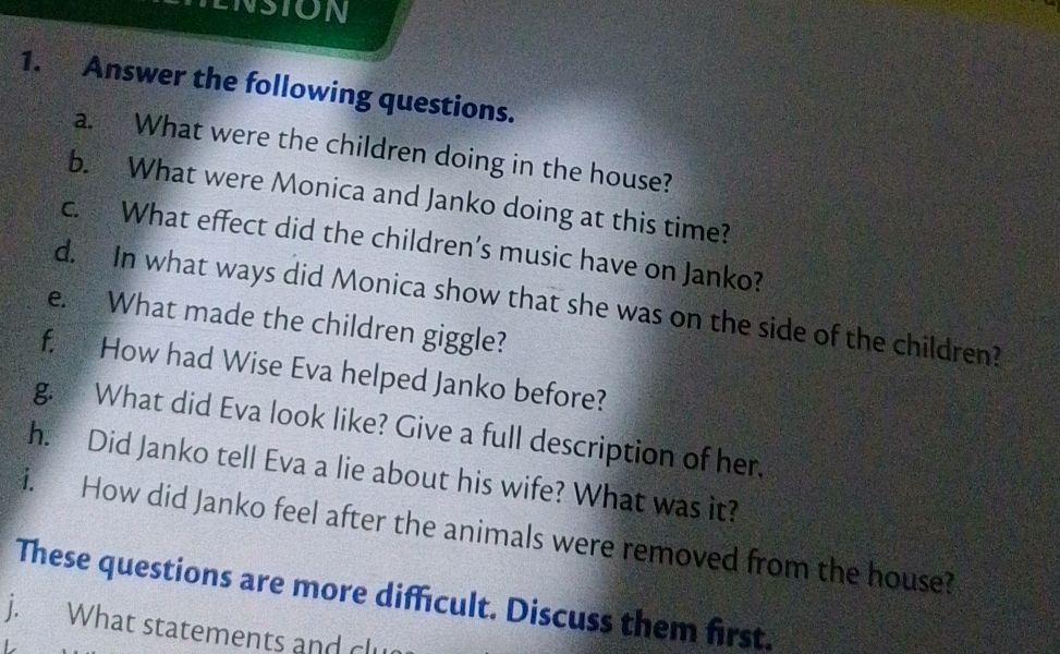 1. Answer the following questions. a. What | StudyX