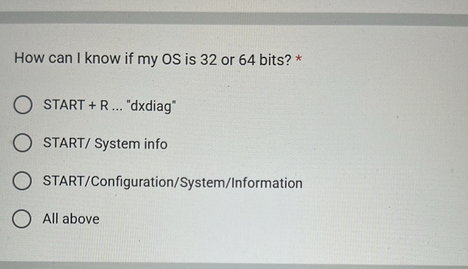 How can I know if my OS is 32 or 64 bits? * | StudyX