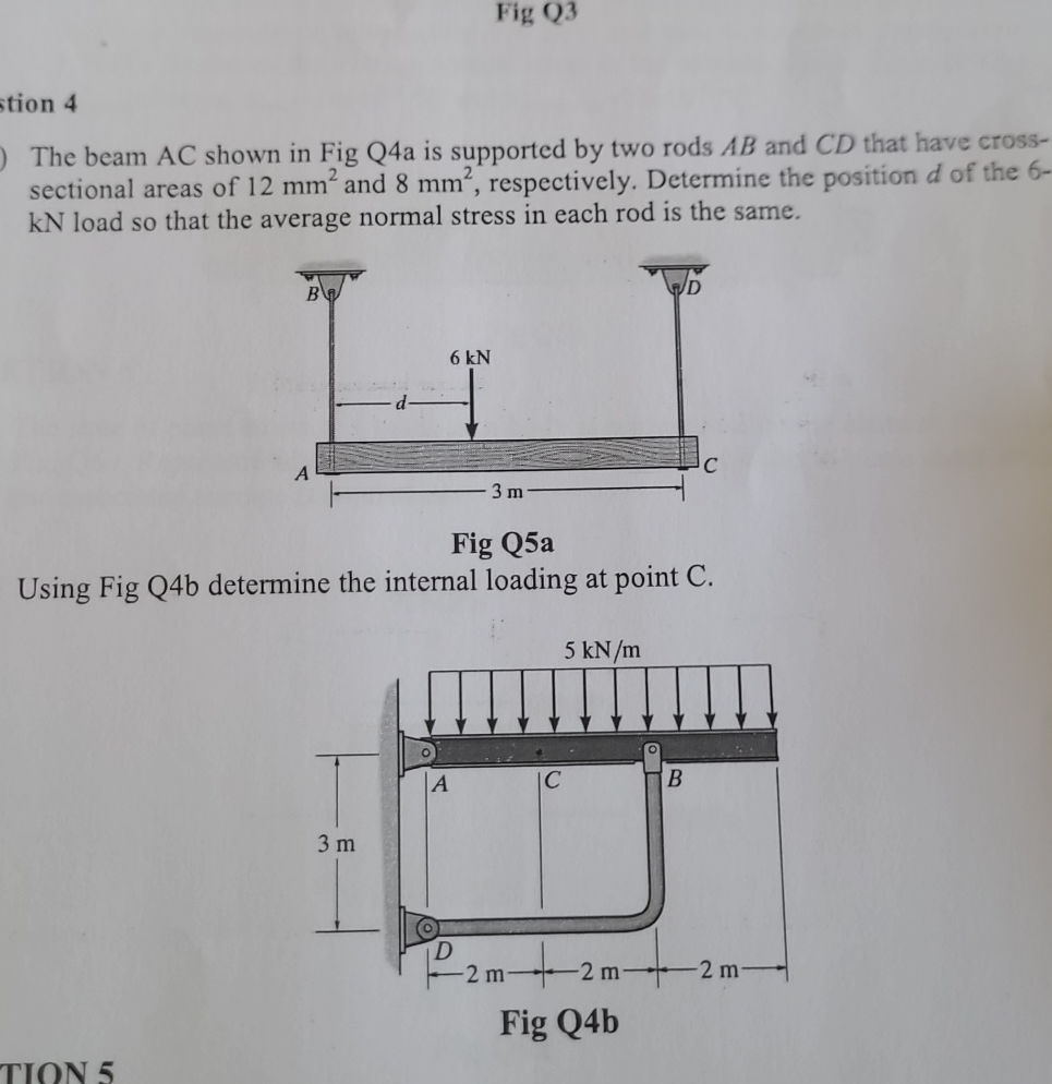 The beam AC shown in Fig Q4a is supported by | StudyX