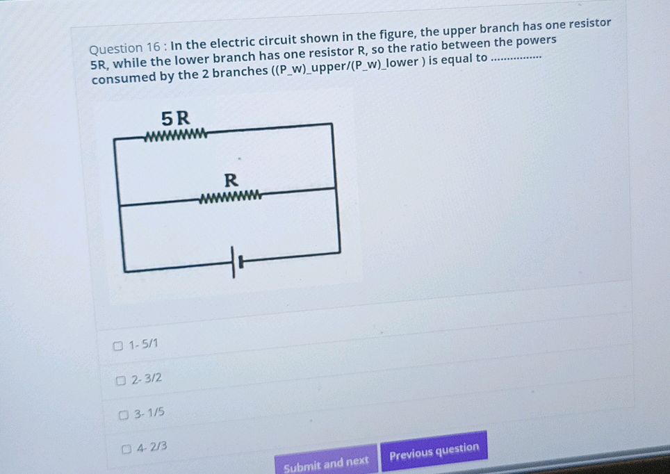 Question 16: In the electric circuit shown | StudyX