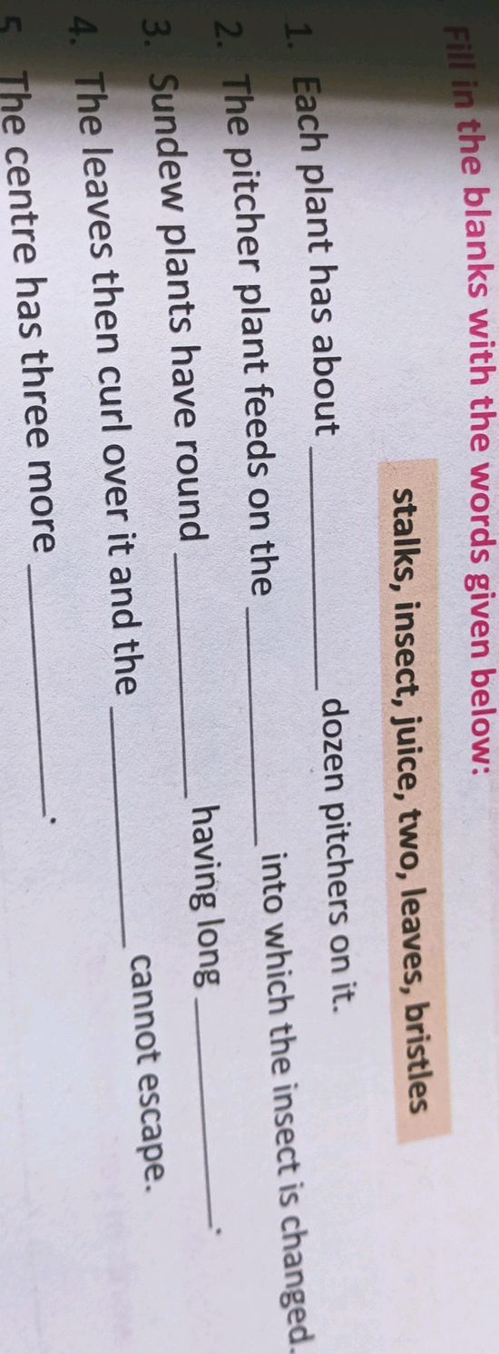 Fill in the blanks with the words given | StudyX