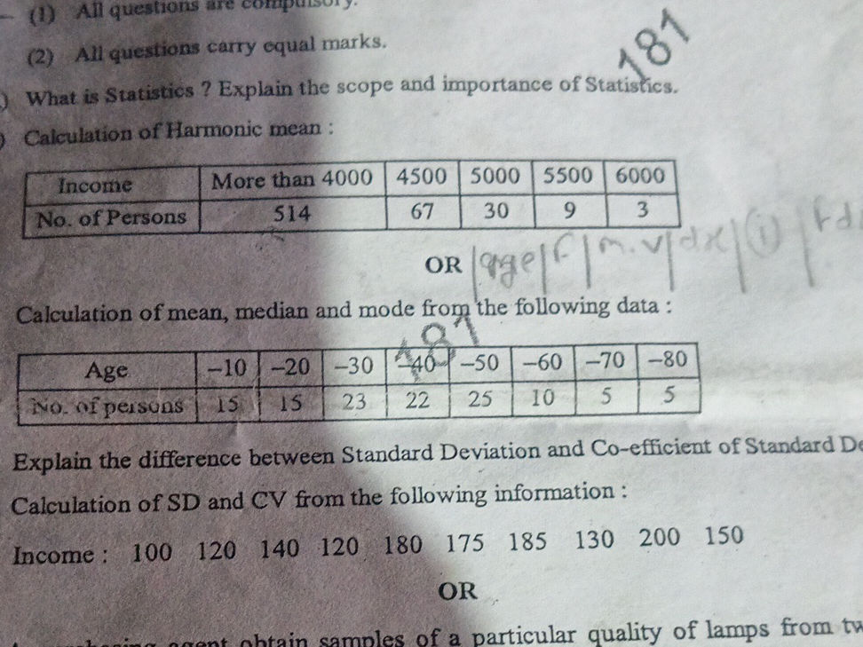 What is Statistics ? Explain the scope and | StudyX